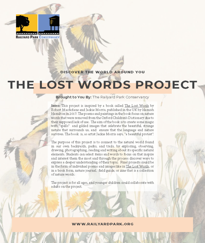 The Lost Words - Railyard Park Conservancy